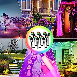 Remon Outdoor Smart RGB Landscape Lights, 30W Low Voltage Remote Control Waterproof Spotlight for Garden Yard Patio Lawn Pathway Party