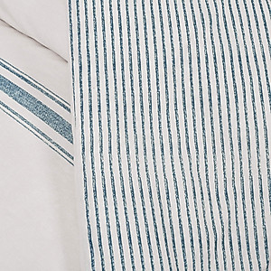 Lush Decor Comforter Farmhouse Stripe, King, Blue