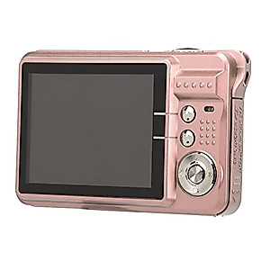 4K Compact Digital Camera, 48MP 2.7in LCD Screen Pocket Camera for Kids, 8X Zoom Rechargeable Students Vlogging Camera Support 128GB TF Card for Gifts, Beginners (Pink)