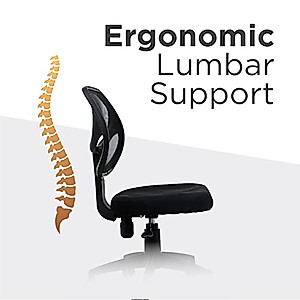 Comfty Fabric Seat and Nylon Base Mesh Back Swivel Task Chair, Black