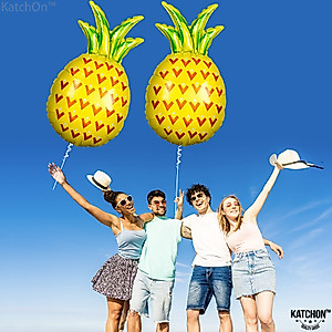 KatchOn, Giant Pineapple Balloons Decorations - 32 Inch | Pineapple Mylar Balloon for Pineapple Party Decorations | Tropical Balloons for Pineapple Birthday Decorations, Fruity Tutti Party Decorations