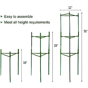 IPSXP Vegetable Trellis, Garden Plant Support Stakes for Climbing Plants, Vegetables, Flowers, Fruits, Vine, 3 Garden Trellis with 40 Adjustable Cable Tie