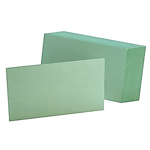 Oxford Blank Color Index Cards, 4" x 6", Green, 100 Per Pack (7420 GRE)