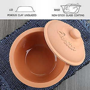 Eurita 99603 Clay Roaster, Sourdough Dutch Oven, Non-stick Dutch Oven, Healthy Clay Pot Cooking, Clay Baker, Versitile Cooking Vessel, Free Recipe Guide, 2 Quarts