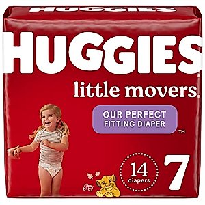 Baby Diapers Size 7 (41+ lbs), 14 Ct, Huggies Little Movers