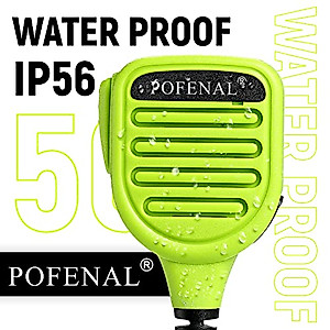 POFENAL Water-Proof Radio Microphone, Remote Shoulder MIC with 3.5mm Jack, Walkie Talkie,Compatible with Motorola DMR Radio XPR3300 XPR3500 XPR3300e XPR3500e 3500 3300e 3500e (XPR 3300e Mic, Green)