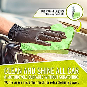 Bugslide Microfiber Mesh X-Treme Cleaning Cloth - Cleans and Polishes all Vehicle Surfaces without Scratching, Waffle Weave for Extra Cleaning Power, Use with all Bugslide Cleaning Products