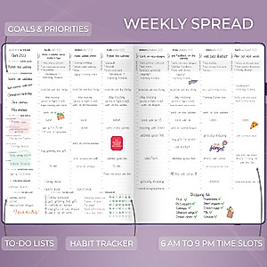 Clever Fox Hourly Planner PRO Premium – Undated Schedule Planner with Daily Time Slots – Personal Organizer Notebook for Time Management – Weekly & Monthly Life Journal, A4 size (Purple)