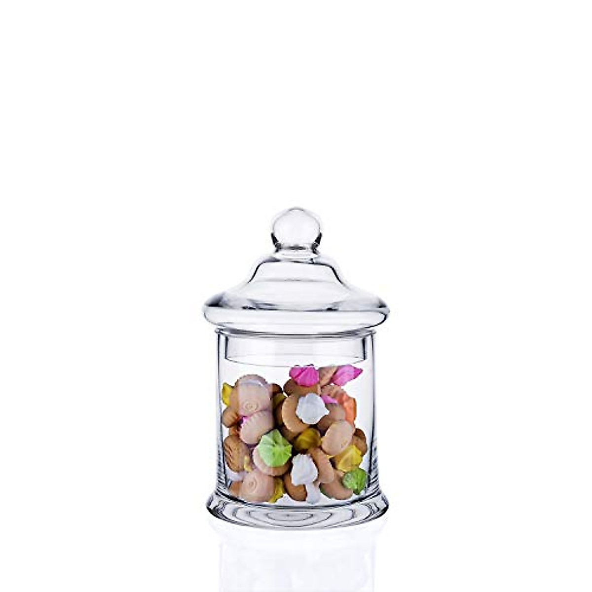 Diamond Star Set of 3 Clear Glass Apothecary Jars Elegant Storage Jar with Lid, Decorative Wedding Candy Organizer Canisters Home Decor Centerpieces (H: 11", 8.5", 7.5" D: 5")