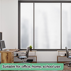 vivinin Frosted Glass Window Film,17.3x118.1 Inches Privacy Film Anti Uv, Frosted Window Privacy Film Non Adhesive, Window Film Privacy for Bathroom Home and Office