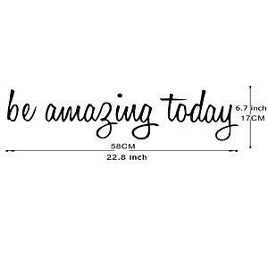 Wall Decals Stickers Inspirational Be Amazing Today Vinyl Positive Wall Saying Peel and Stick Motivational Quotes Decal for Home Bedroom Living Room Decor Decoration (1) (Black) (Black) (Black)