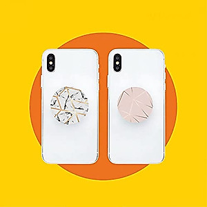 Cell Phone Stand Finger Holder - Geometric Rose Gold White Marble (3 Pack)