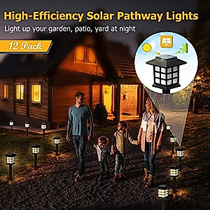 Solar Garden Light 12 Pack,D5 Outdoor LED Solar Powered Garden Lights for Lawn, Patio, Yard, Walkway, Driveway
