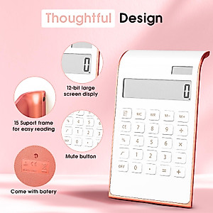 Rose Gold Desk Organizers and Accessories, Office Supplies with Calculator, Acrylic Stapler, Pen Holder, Clips, Scissor Pen, Mesh Desktop Organizer with Drawer for Women, Student, Office, School