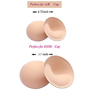 ONDY Bra Insert Pads 2 Pairs, Round Breast Enhancers,Invisible Bra Push Up Pad for Yoga Sports Bra (A/B)