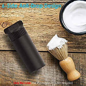 Enerfort Shaving Brush Travel Case, Shave Brush Holder Stand with Adjustable Height Compatible Most of Shaving Brushes (Brush not Included) (Black)