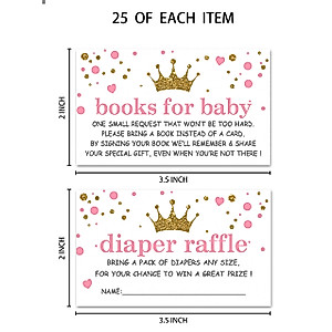Baby Shower Invitation Set, Books For Baby, Thank You, Diaper Raffle, Fill In Invites Cards, Each Design 25 Cards & Envelopes (Total 100 Cards) – (bb019-taozhuang)