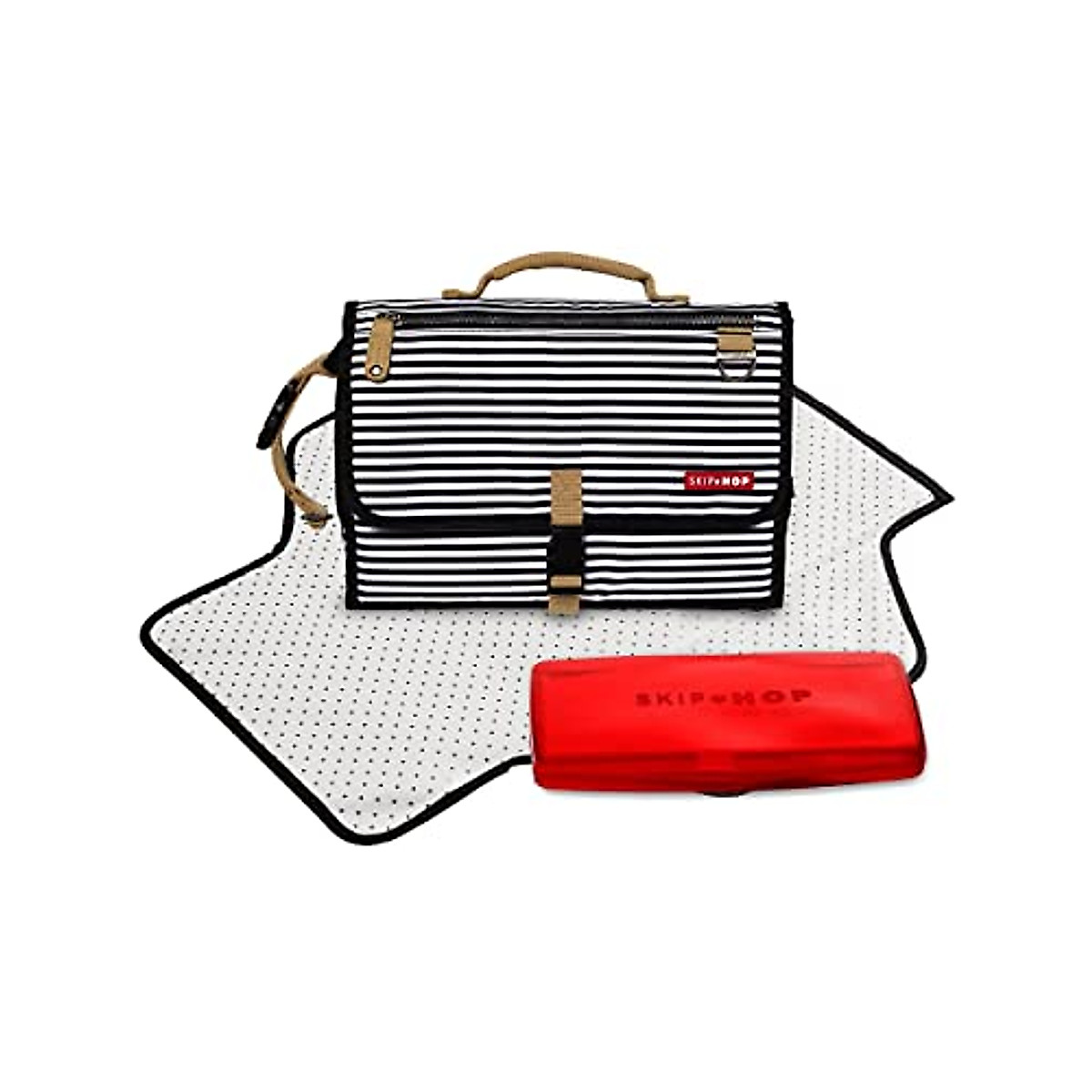 Skip Hop Portable Baby Changing Pad, Pronto, Black & White Stripe