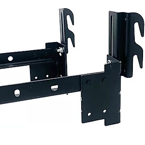 ruiru bro 2Pcs #711 Bolt-On to Hook-On Bed Frame Conversion Brackets for Headboard or Footboard,Bed Hook Adapter kit with Hardware, Hook on Bed Rails Brackets(Black)
