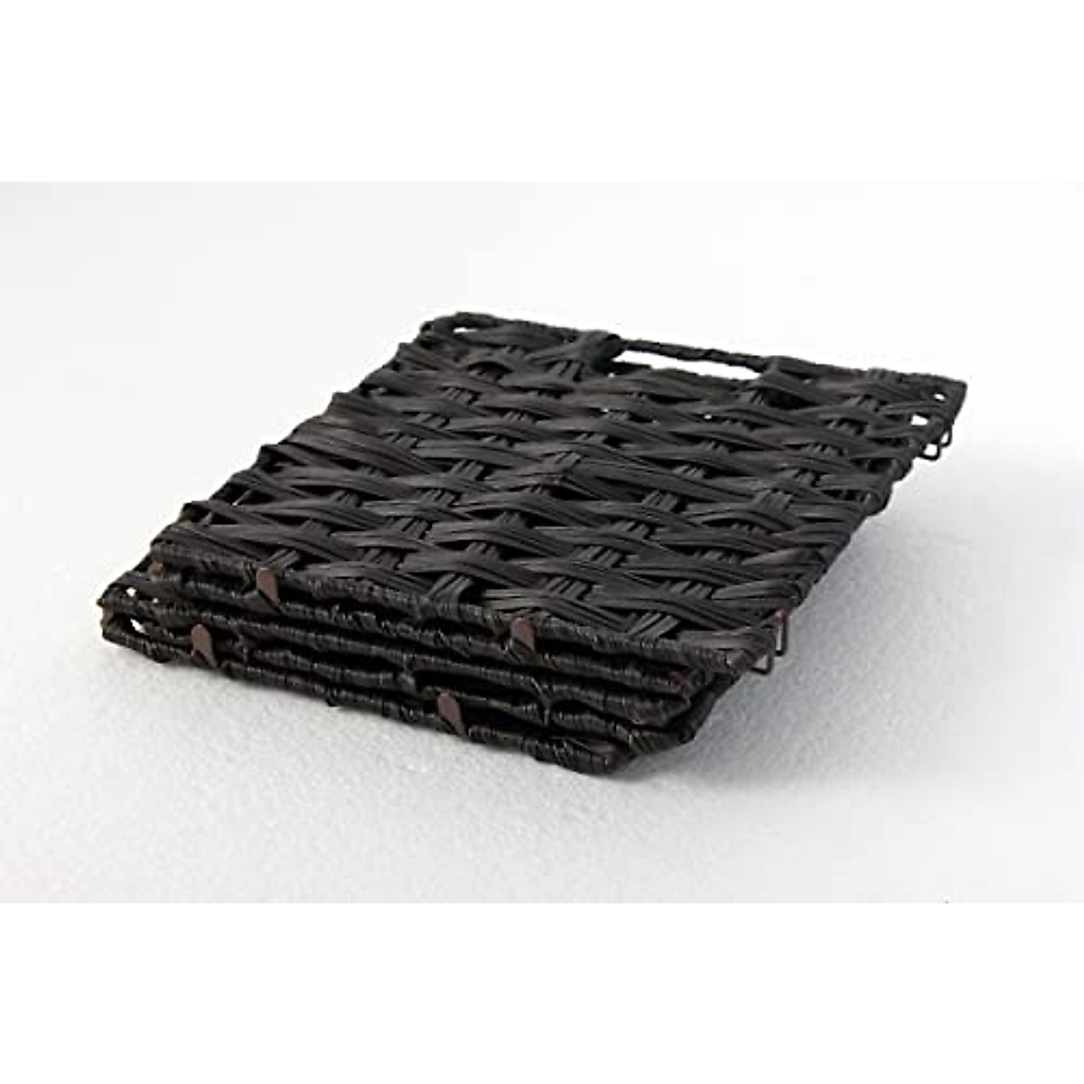 RongFeng Foldable Storage Basket With Wire Frame (Set of 2)