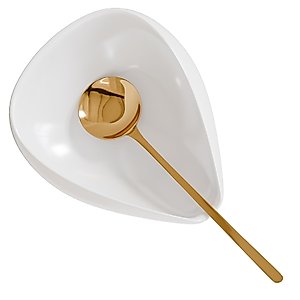 Suneville Coffee Spoon Rest with Coffee Spoon - Tea Spoon Rest - Ceramic Coffee Spoon Holder - Spoon Rest for Coffee Stirrers, Teaspoon & Bar Spoon - Coffee Bar & Station Accessories