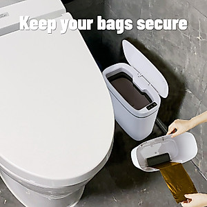 4 Gallon Garbage can,Small Bathroom Trash Can,Smart Trash can, Extra Wide Opening, Automatic Opening and Closing lid, Motion Sensor, Non-Contact Trash can with lid for Kitchen Bathroom Office