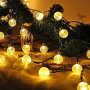 huxi-us 1Pcs Solar Power Globe Lights Garden Crystal Balls Solar Lights Solar Globe String Lights for Garden Yard Home Party Wedding Christmas Decoration