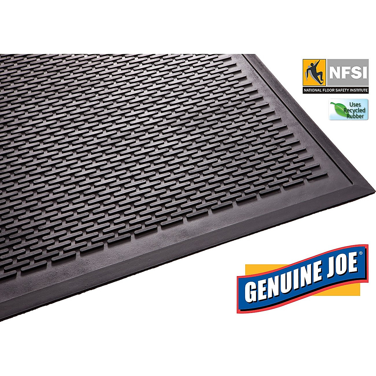 Guardian 14040600 Clean Step Scraper Outdoor Floor Mat, Natural Rubber, 4'x 6', Black, Ideal for any outside entryway, Scrapes Shoes Clean of Dirt and Grime