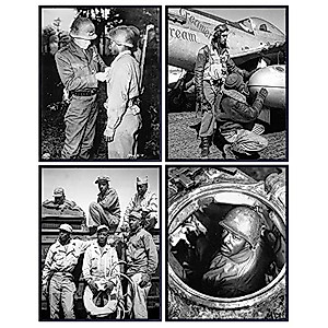 African American Heroes WWII Military Servicemen Photo Set - 8x10 Wall Art for School, Classroom, Class, Black History Month - Unique Vintage Gift for Army, Navy, Air Force Marines Veterans, Vets