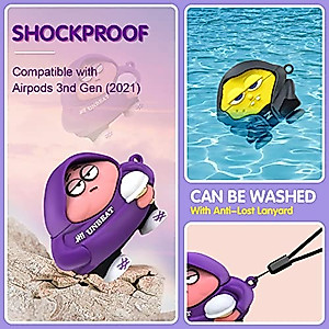 [2Pack] Cartoon Cover Compatible for Airpods 3rd Generation Case, Cute Funny Air Pods 3 Character Case, Unique Design Kawaii 3D Cartoon Characters Soft Silicone AirPod 3 Case Cover for Men Women