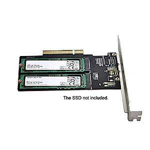 Cablecc Dual 2X NVME M.2 AHCI to PCIE Express 3.0 Gen3 X8 X16 Raid Card VROC Raid0 Hyper Adapter cablecc
