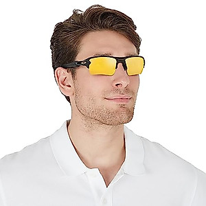 Oakley Men's OO9188 Flak 2.0 XL Rectangular Sunglasses, Matte Black/24K Polarized, 59 mm