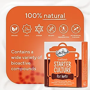 Lactina Kefir Starter Culture Probiotic May Boosts Gut Health and Digestive Wellness Naturally 10 Sachets for 10 Liters