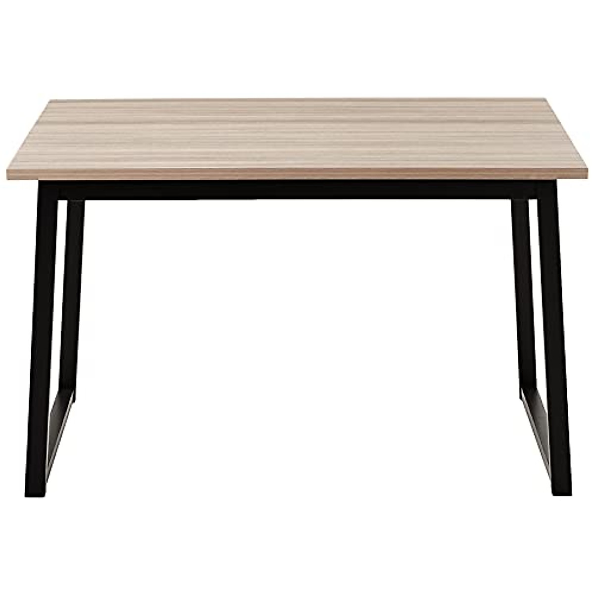 Signature Design by Ashley Waylowe Modern 3-Piece Dining Set, Includes Table and 2 Benches, Black & Beige