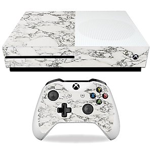 MightySkins Skin Compatible with Microsoft Xbox One S - White Marble | Protective, Durable, and Unique Vinyl Decal wrap Cover | Easy to Apply, Remove, and Change Styles | Made in The USA
