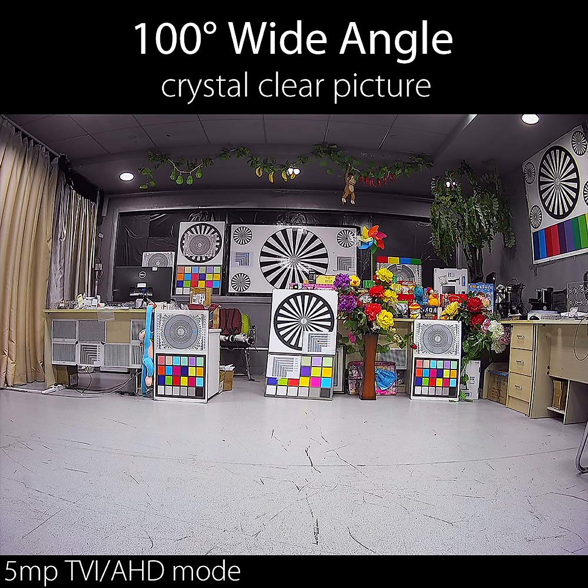 honic Clear Night Vision 5MP HD TVI/AHD, 4MP CVI Wide Angle Dome CCTV Security Camera, 2.8mm Lens Indoor Outdoor IR Waterproof Analog Surveillance Camera (Metal, Grey)