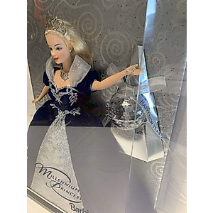 Holiday Barbie Special Edition Millennium Princess Mattel Year 1999 2000 with Swirl Background Inside Box