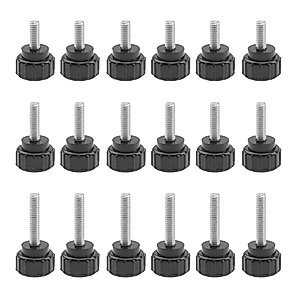 Rrina 18Pcs 304 Stainless Steel Male Thread Knurled Clamping Knobs Grip Thumb Screws Handle Bolts M4x10/15/18mm