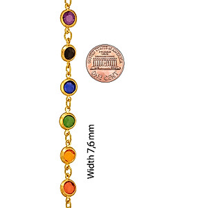 LIFETIME JEWELRY Multicolored Bead Chain Necklace for Women 24K Real Gold Plated (30 inches, Gold)