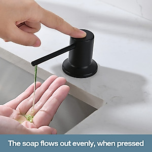 Matte Black Kitchen Sink Soap Dispenser, Ouen Countertop Pump Hand Lotion Built in Pump Soap Dispensers, Stainless Steel Sink Soap Dispenser Pump with 17oz Large Liquid Soap Bottle