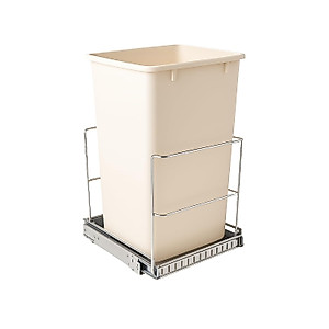 Hold N’ Storage Pull Out Trash Can Under Cabinet,2 Way Pull Out –Heavy Duty Metal, with 5 Year Limited Warranty- Garbage Trash can (Not Included) - Install Length or Widthwise, Chrome Finish