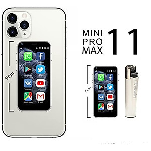 Mini Smartphone iLight 11 Pro Max The World's Smallest 11Pro Android Mobile Phone Super Small Micro 2.5" Touch Screen Global Unlocked Great for Kids 1GB RAM / 8GB ROM Tiny iPhone XI Pro Max Look Alike