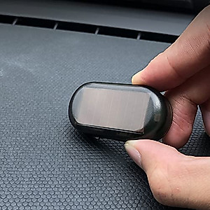 Car Solar Power Simulated Dummy Alarm Warning Anti-Theft LED Flashing Security Light Fake Lamp((2Red)