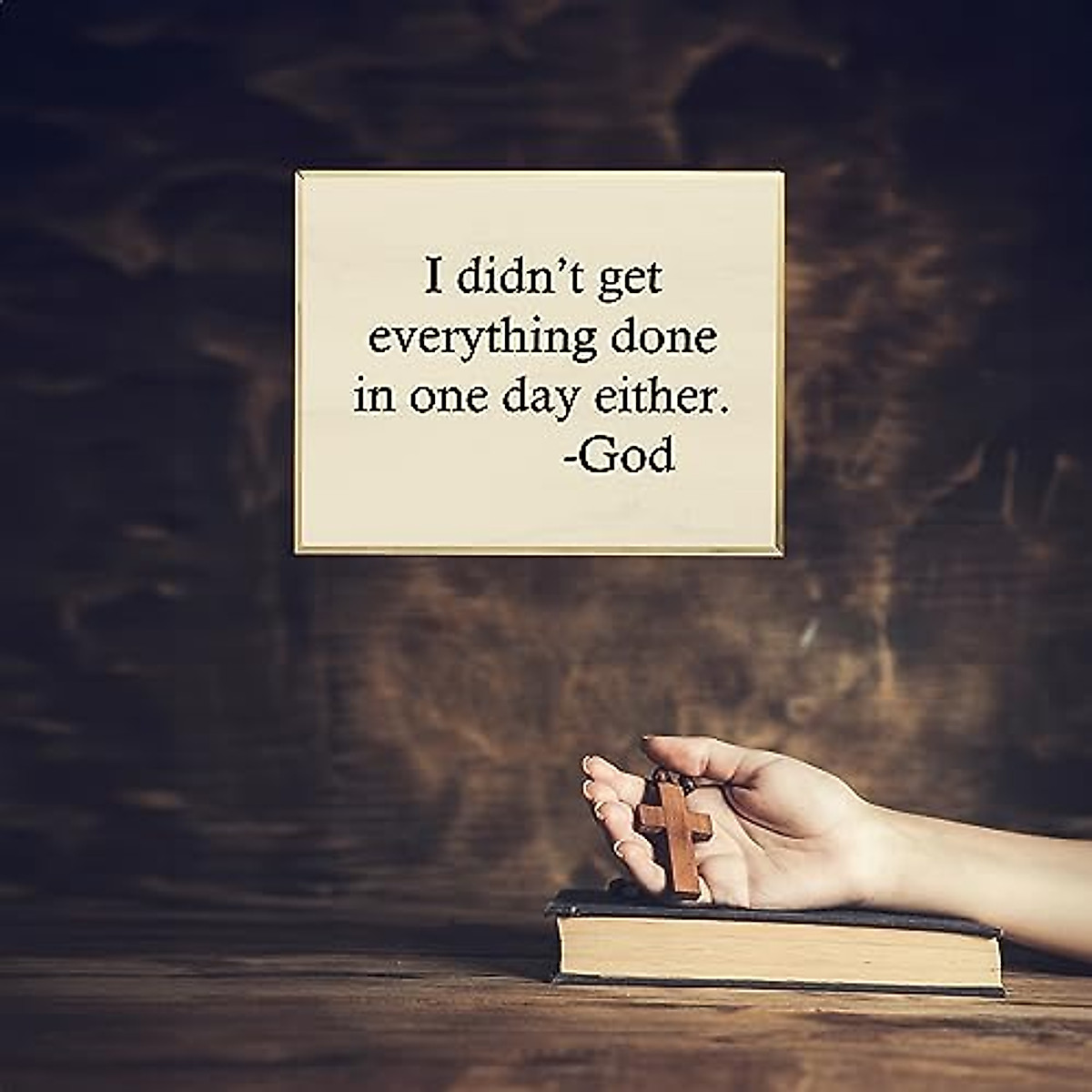 Didnt Get Done In One Day - Christian Wall Decor, Bible Verse Inspirational Wall Art Motivational Scripture Wall Print For Living Room Decor, Office Decor, Church, or Desk Decor, Unframed - 8x10