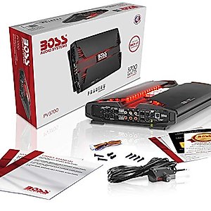 BOSS Audio Systems PV3700 5 Channel Car Stereo Amplifier – 3700 High Output, 5 Channel, 2/4 Ohm Stable, Low/High Level Inputs, High/Low Pass Crossover, Full Range, Bridgeable, for Subwoofer