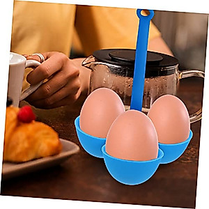 Unomor 3 Pcs Egg Boiling Gadget Hard Boiled Egg Maker Steamed Egg Cup Egg Cooker Cup Oven Egg Cooker Kitchen Utensil for Egg Boiling Microwave Egg Poacher Poached Egg Maker Orange