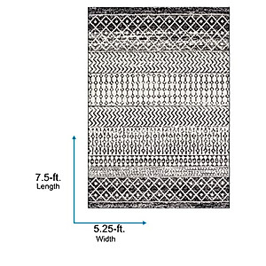 Artistic Weavers Chester Boho Moroccan Area Rug,5'3" x 7'6",Black