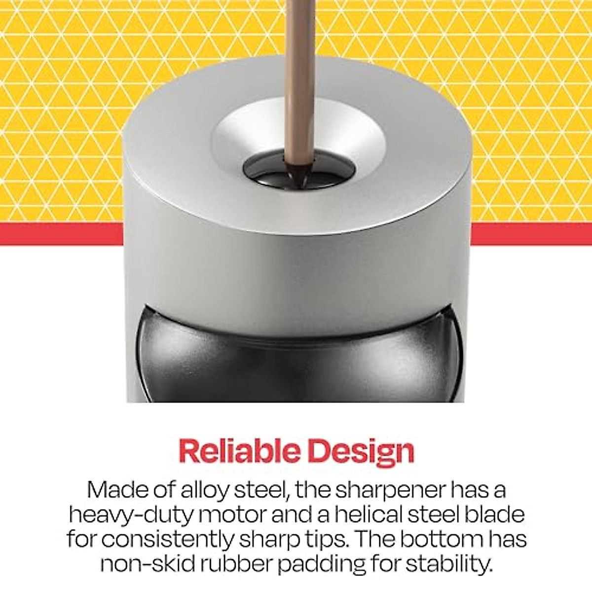 School Smart Vertical Electric Pencil Sharpener, For Classroom, Home, and Office Use, Black and Grey