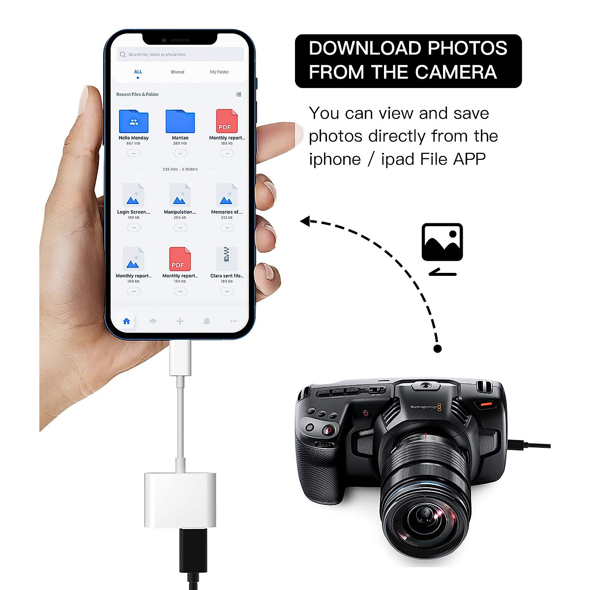 Apple Certified Lightning Male to USB Female Adapter OTG and Charger Cable for iPhone 11 12 Mini max pro xs xr x se 7 8plus Ipad air A Camera Memory Stick Flash Drive Cord Converter Charging Splitter