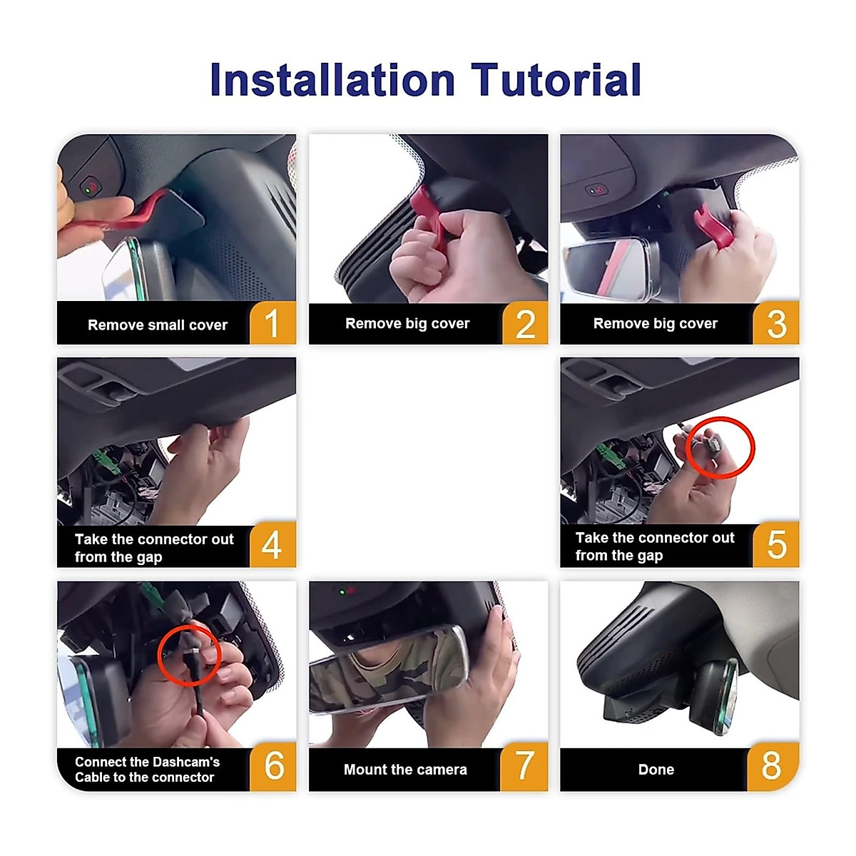 Fitcamx Dash Cam 4K Compatible with Car Dashcam Compatible with Smart #1 2022 2023 (Color : Black, Size : 4K Front Cam 64GB)